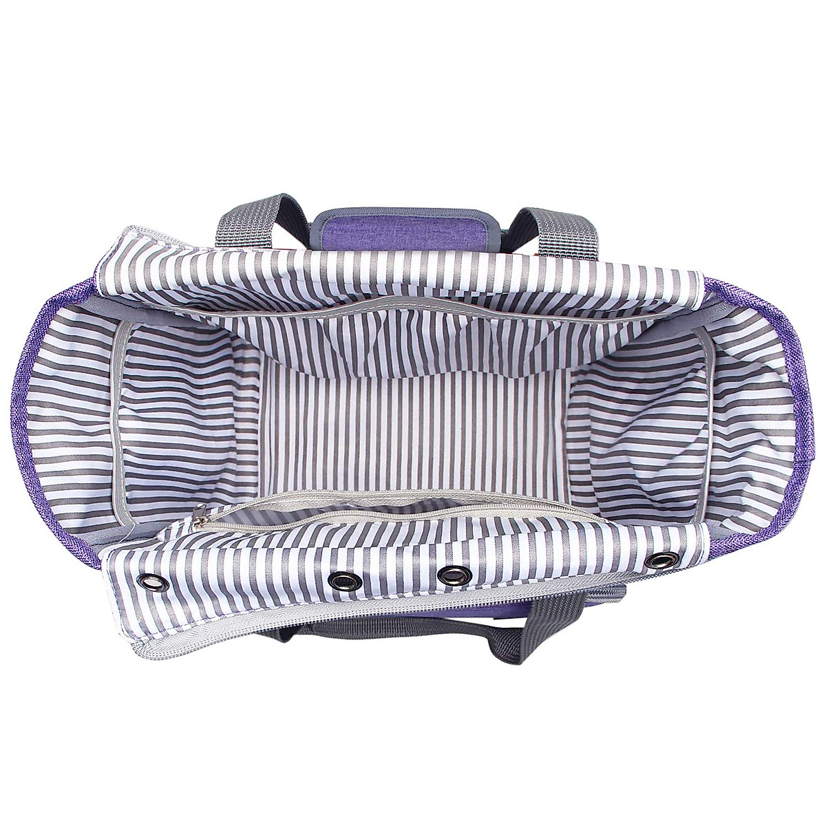 LUXJA Knitting Bag with Shoulder Straps, Yarn Bag for Carrying Projects, Knitting Needles, Crochet Hooks and Other Accessories, Purple