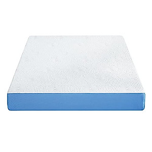 Olee Sleep 7 Inch Ventilated Gel Infused Memory Foam Mattress, CertiPUR-US® Certified, Blue, Twin