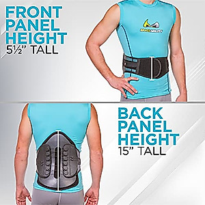 BraceAbility Lumbar Decompression Back Brace - Adjustable Semi-Rigid Lumbosacral Corset Belt for Discectomy, Laminectomy, Disc Injury, Back Muscle Spasms, Pre and Post Surgery Protection (Medium)