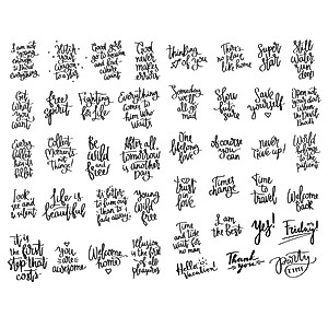 Seasonstorm Black Inspirational Words Aesthetic Happy Planner Diary Journal Stationery Scrapbooking Clipping Stickers Travel Art Supplies