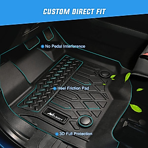 Nilight TPE Floor Mats for Toyota Tacoma Double Cab 2018 2019 2020 2021 2022 2023,All Weather Custom Fit Heavy Duty Floor Liners