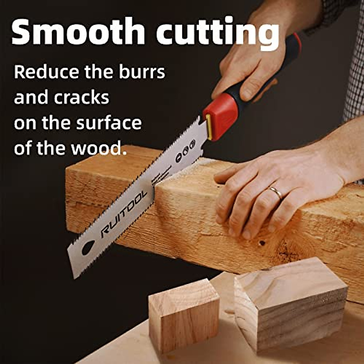 RUITOOL Japanese Hand Saw 6 Inch Pull Saw Double Edge SK5 Flexible Blade 11/17 TPI Non-slip Handle Flush Cut Saw Wood Saw for Woodworking Tools