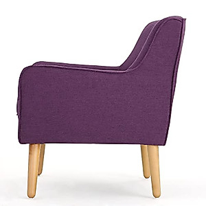 Christopher Knight Home Felicity Mid-Century Fabric Arm Chair, Purple