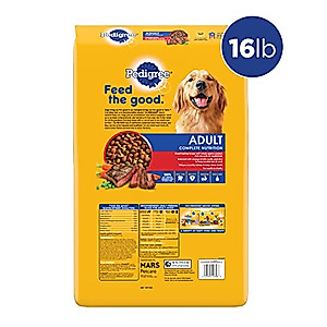 Pedigree Complete Nutrition Adult Dry Dog Food Grilled Steak & Vegetable Flavor Dog Kibble, 16 lb. Bag