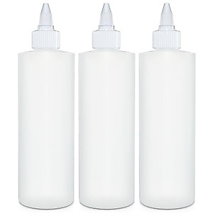 BRIGHTFROM Condiment Squeeze Bottles, 8 OZ Empty Squirt Bottle with Twist Top Cap, Leak Proof - Great for Ketchup, Mustard, Syrup, Sauces, Dressing, Oil, Arts and Crafts, BPA FREE Plastic - 3 PACK