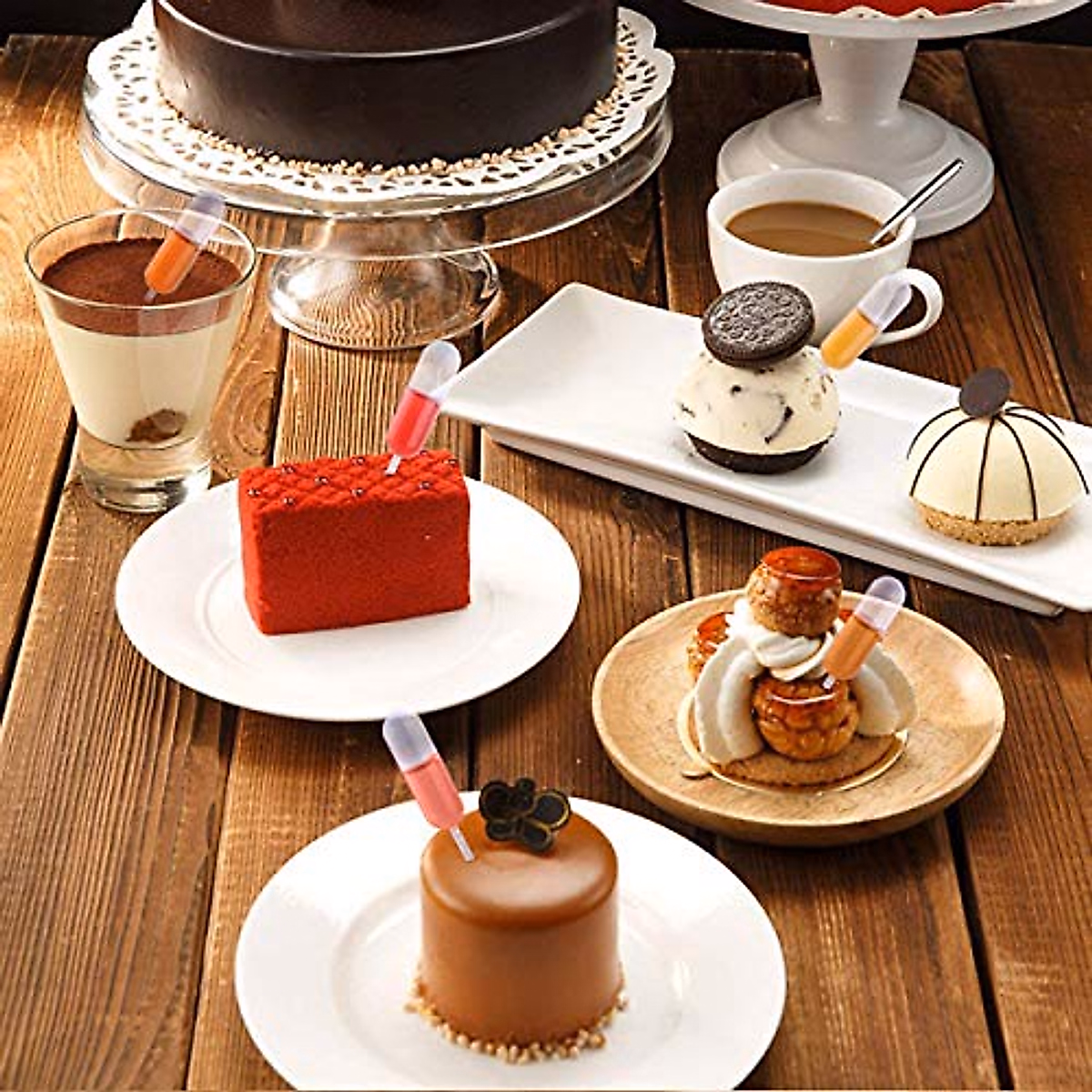 LanMa 150pcs Cupcakes Pipettes 4mL Plastic Pipettes Squeeze Transfer Pipettes for Strawberries Chocolate Ice Cream Mini Dropper