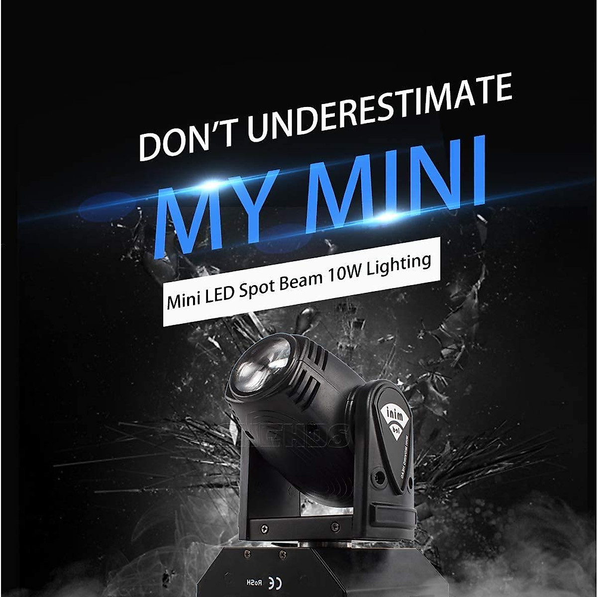 SHEHDS Moving Head Lights Mini LED 10W RGBW 4in1 Beam/Strobe Stage Lights Professional 11/13 DMX Channels Sound Activated DJ Lights for Disco Club Party Dance Wedding Bar - 2 Pack