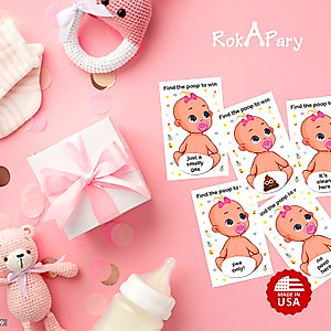 Baby Shower Girl Scratch Off Poop Game, Easy to Play Silly Games, Fun Idea, Ice Breaker Activity. Raffle Cards, Pink Pacifier, Set of 40 Cards Made in USA