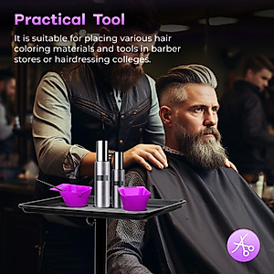 Rolling Salon Tray,Aluminum Trolley Cart Equipment on Wheels & Adjustable Height（28"-44"） for Dental Carts Hairdresser Cart