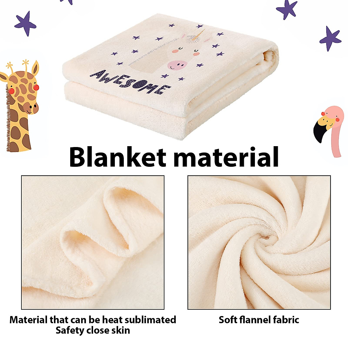 3 Pieces Sublimation Blank Baby Receiving Blanket and Soft Sublimation Blank Towels for Baby Newborn