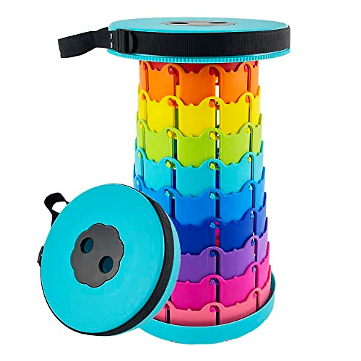 Lightweight Folding Stool Upgraded Collapsible Stool, Retractable Stool with Load Capacity 400lbs, Portable Telescopic Stool for Fishing Hiking Camping Travel and BBQ