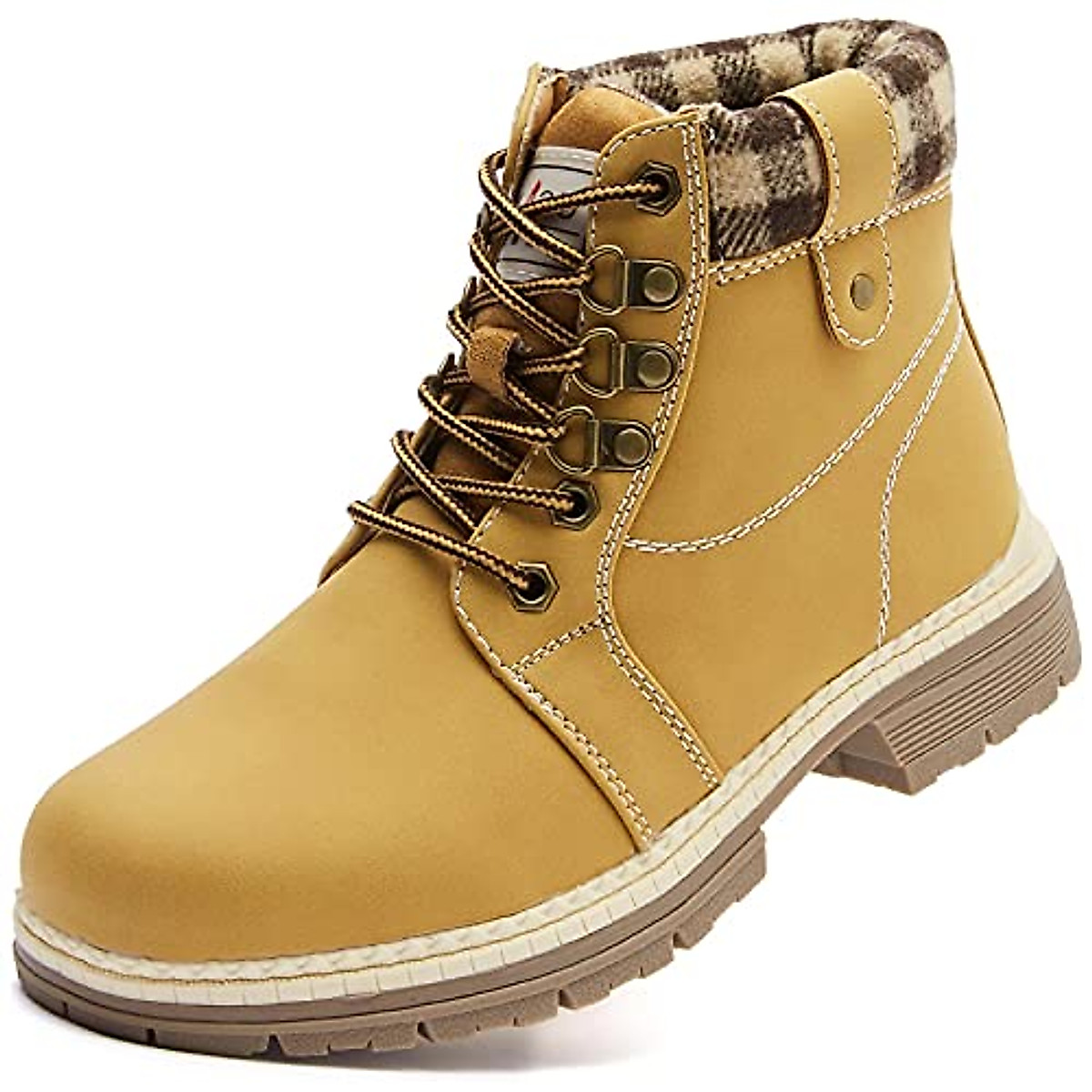 ANJOUFEMME Work Hiking Boots for Women Waterproof - Womens Outdoor Ankle Boots Lightweight Snow Winter Boots for Trekking Walking Camping FNW18-CAMEL-G-6.5