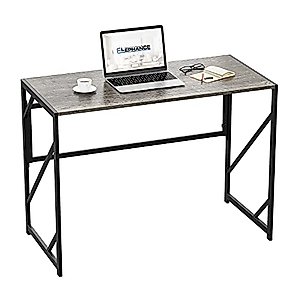 Elephance Folding Desk Writing Computer Desk for Home Office, No-Assembly Study Office Desk Foldable Table for Small Spaces