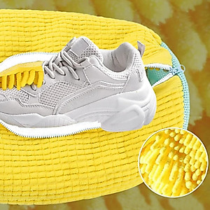Shoe Laundry Bag for Washing Machine，Shoe Cleaning Bag，Shoes Wash Bags,Sneaker Mesh Washing Bag,shoe Cleaning Laundry ，Shoes Laundry Bag Sneaker Washing Bag for 360° Cleaning White Shoes (Yellow 1PC)