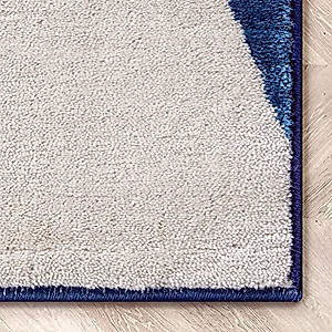 Well Woven Good Vibes Margot Blue Modern Geometric Chevron 5'3" X 7'3" 3D Texture Area Rug