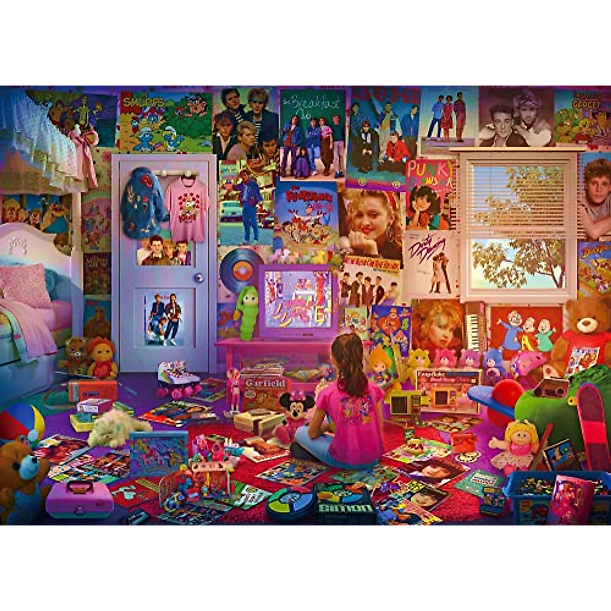 Daydreams '80s and '90s Pop Culture 1000-Piece Jigsaw Puzzle by Rachid Lotf | Educational Brain Teaser, Nostalgic Retro Toys & Games for Kids, Building Kit Activities | 28 x 20 Inches