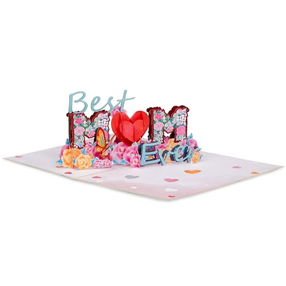 Paper Love 3D Pop Up Mothers Day Card, Best Mom Ever, For Mom, Wife - 5" x 7" Cover - Includes Envelope and Note Tag