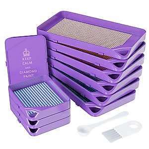 ARTDOT 10-Piece Interlocking Diamond Art Trays Kits for Adults, Stackable Diamond Painting Accessories and Tools
