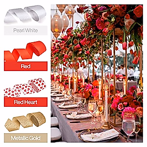 PartyWoo Red Balloons 50 pcs and Crepe Paper Streamers 6 Rolls