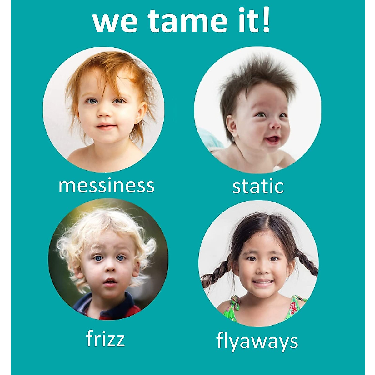 T is for Tame - Hair Taming Cream for Kids, All-Natural for Frizz & Flyaways, Coconut Oil & Jojoba Leave in Cream, Safe for Babies & Toddlers, Not Sticky, Straight or Curly Hair