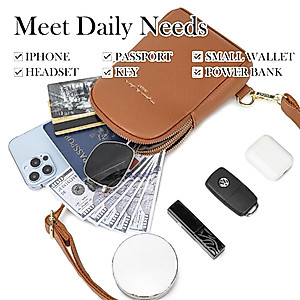 INICAT Small Crossbody Sling Bags for Women Vegan Leather Cell Phone Purse Fanny Packs for Women Men(Dark Brown)