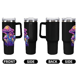 Magic Mushrooms 40OZ Tumbler Stainless Steel Travel Mug Water Bottle Car Cup Tea Cups with Lid Black-style