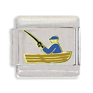 Clearly Charming Fishing Italian Charm Bracelet Link