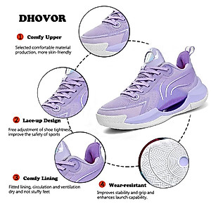 DHOVOR Womens Basketball Shoes Teenager Lightweight Fashion Basketball Sneakers Girls Tennis Shoes Trainers Sports Shoes for Womens