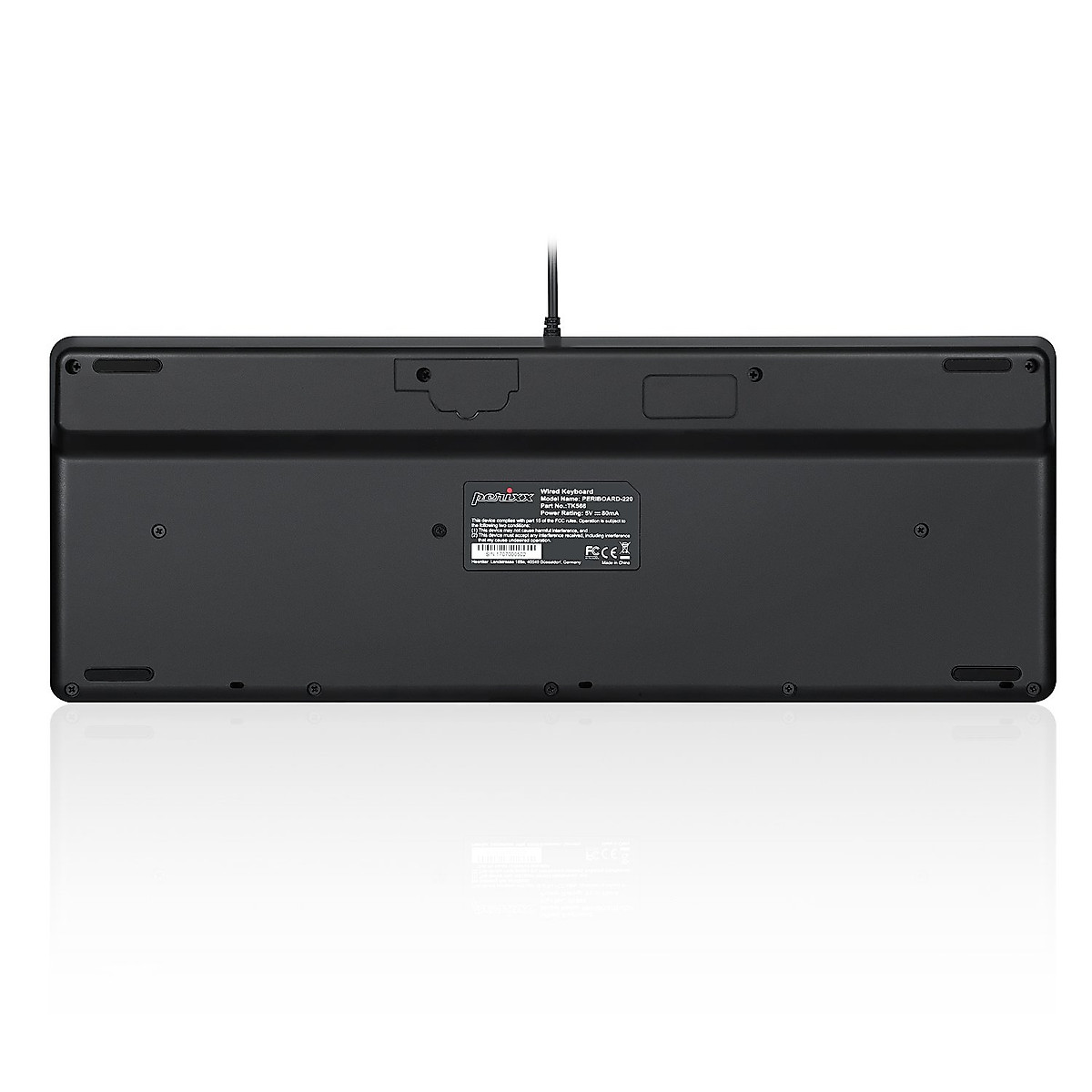 Perixx PERIBOARD-220 Wired USB Keyboard - Compact Size - 398x145x30 mm - US English Layout (11502)