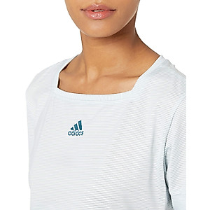 adidas Women's Parley Tee, White/Blue Spirit, Medium