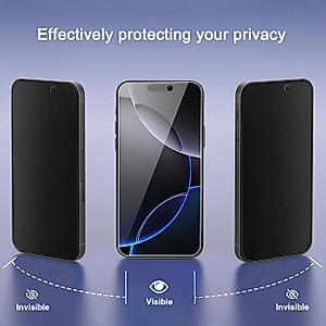 Ailun 3 Pack Privacy Screen Protector for iPhone 16 Pro Max [6.9 inch]+ 3 Pack Camera Lens Protector,Dynamic Island Compatible,Anti Spy Tempered Glass[9H Hardness]-HD [6 Pack]