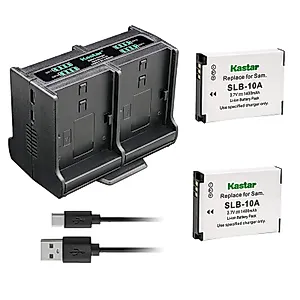Kastar 2-Pack Battery and Quadruple Charger Compatible with Sealife FJ-SLB-SLB10A Battery, Sealife DC2000 Underwater Camera, WASPcam 9905 Wi-Fi, WASPcam 9906 CAMO, WASPcam 9907 4K