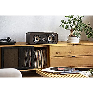 Polk Signature Elite ES30 Center Channel Speaker - Hi-Res Audio Certified, Dolby Atmos & DTS:X Compatible, 1" Tweeter & Two 5.25" Woofers, Dual Power Port for Effortless Bass, Contemporary Walnut