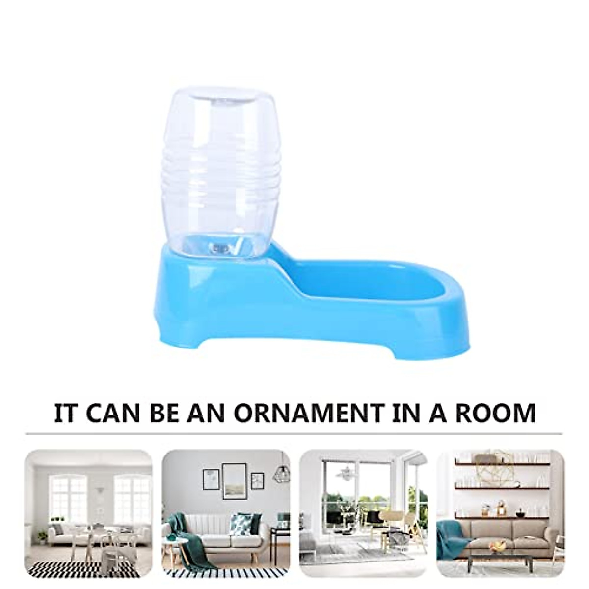 Mipcase Dog Water Feeder, Dog Water Dispenser Large, Automatic Pet Food Water Dispenser Plastic Food Feeding Bowls for Dogs Cats (Blue)