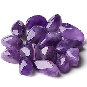 Amethyst Tumbled Polished Natural Healing Crystals Stones Bulk Rocks Stones Crystal for Energy Reiki Tumbling Cabbing Balancing Decoration Gemstones Crystal Healing Meditation Therapy Gift 100g