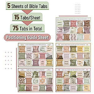 Mr. Pen- Bible Tabs, 75 Tabs, Boho Theme, Laminated Bible Tabs for Women and Men, Bible Tabs for Study Bible, Bible Index Tabs, Bible Book Tabs, Bible Labels Tabs, Mr Pen Bible Tabs