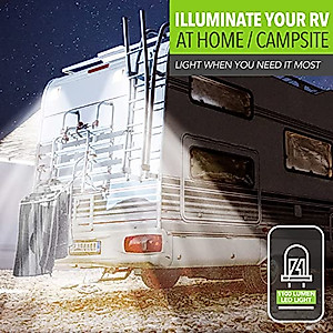 Leisure LED RV Exterior Surface Mount Flood Porch Utility Light - White 12v 1100 Lumen Lighting Fixture Replacement Lighting for Weekend Warrior RVs, Trailers, Campers, 5th Wheels (White)