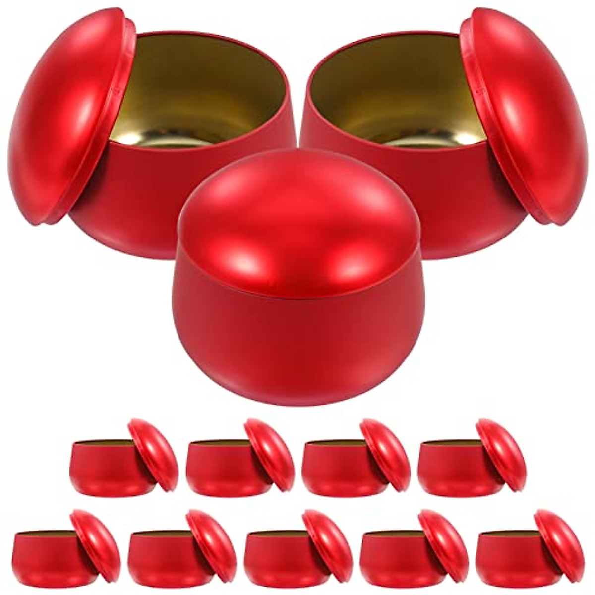 Sewroro 12pcs Candle Jar Candle Making Container Iron Candle Tins Belly Candle Tins Metal Candle Container DIY Scented Candle Tins Small Tin Cans Cream Jar Candle Making Jars Tin Jar