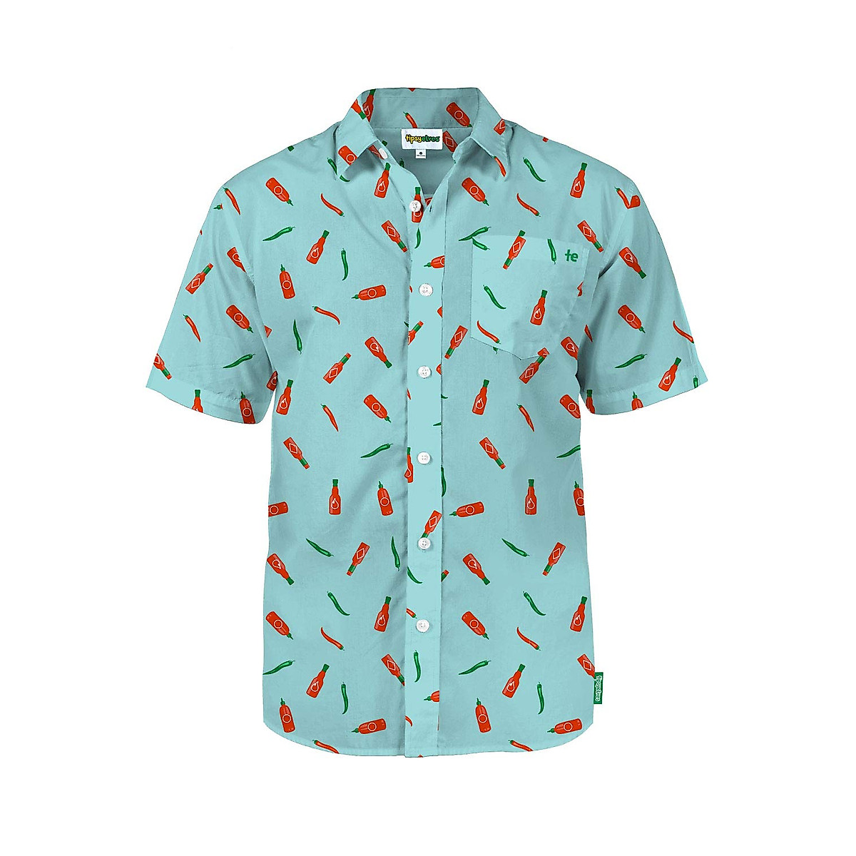 Tipsy Elves Men's Vacation Hot Sauce Summer Hawaiian Shirt Size Small
