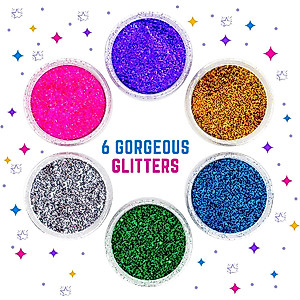 GirlZone Temporary Glitter Tattoos Kit for Girls, 33 Fun Pieces in 1 Sparkly Glitter Tattoos for Kids Kit, Easy to Apply and Remove Glitter Tattoo Kit for Kids Creative Playtime and Dress Up Parties
