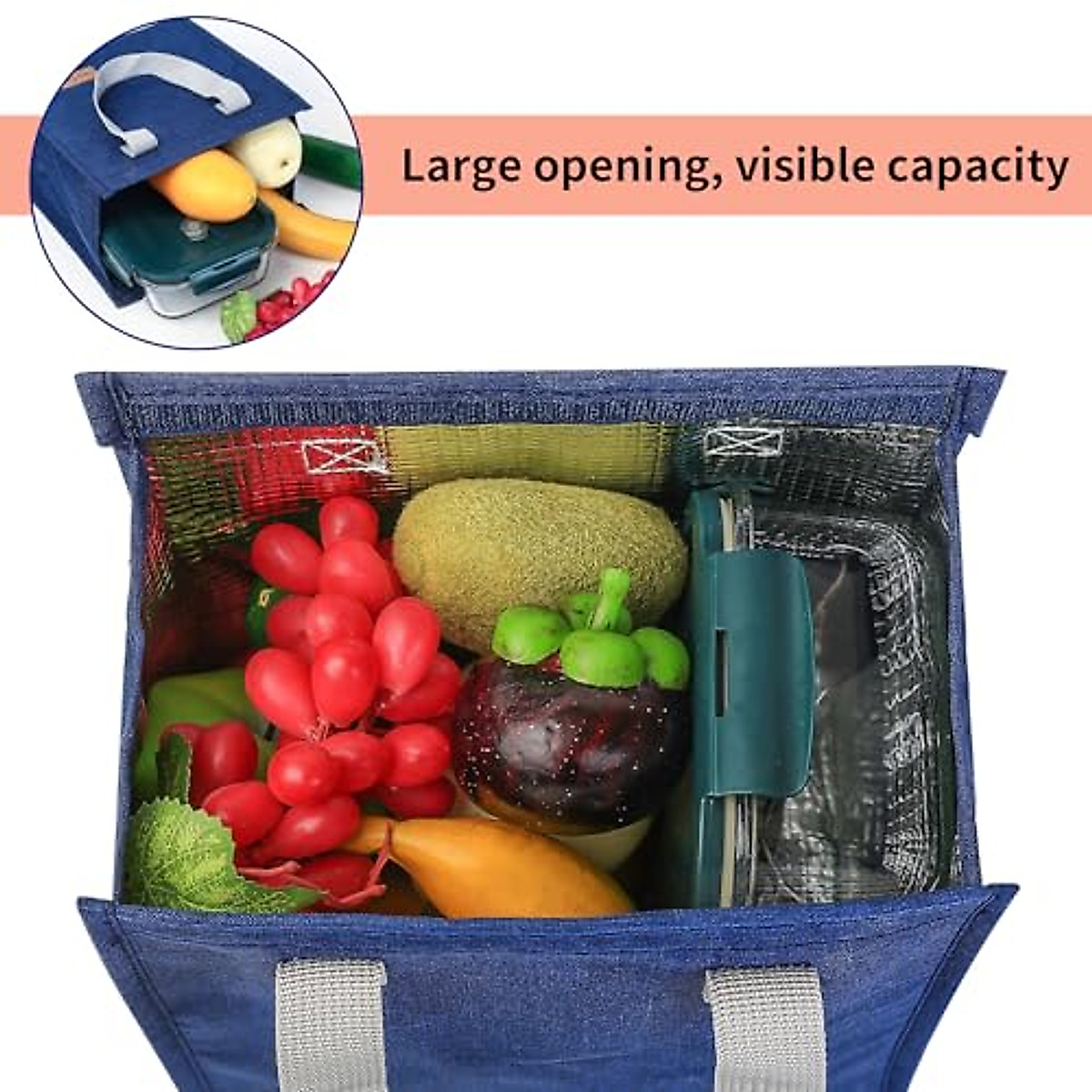 Lunch Bag Insulated, Lunch Box Bag, Reusable Lunch Tote Bag, Lunch Box Container Bag Insulated for Women, Men, Work, Office, Travel -Black