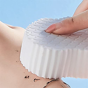 INGVY Dry Brushing Body Brush 3D Magic Sponge Bath Sponge Body Dead Skin Remover Exfoliating Massager Cleaning Shower Brush Peeling Sponge (Color : White)