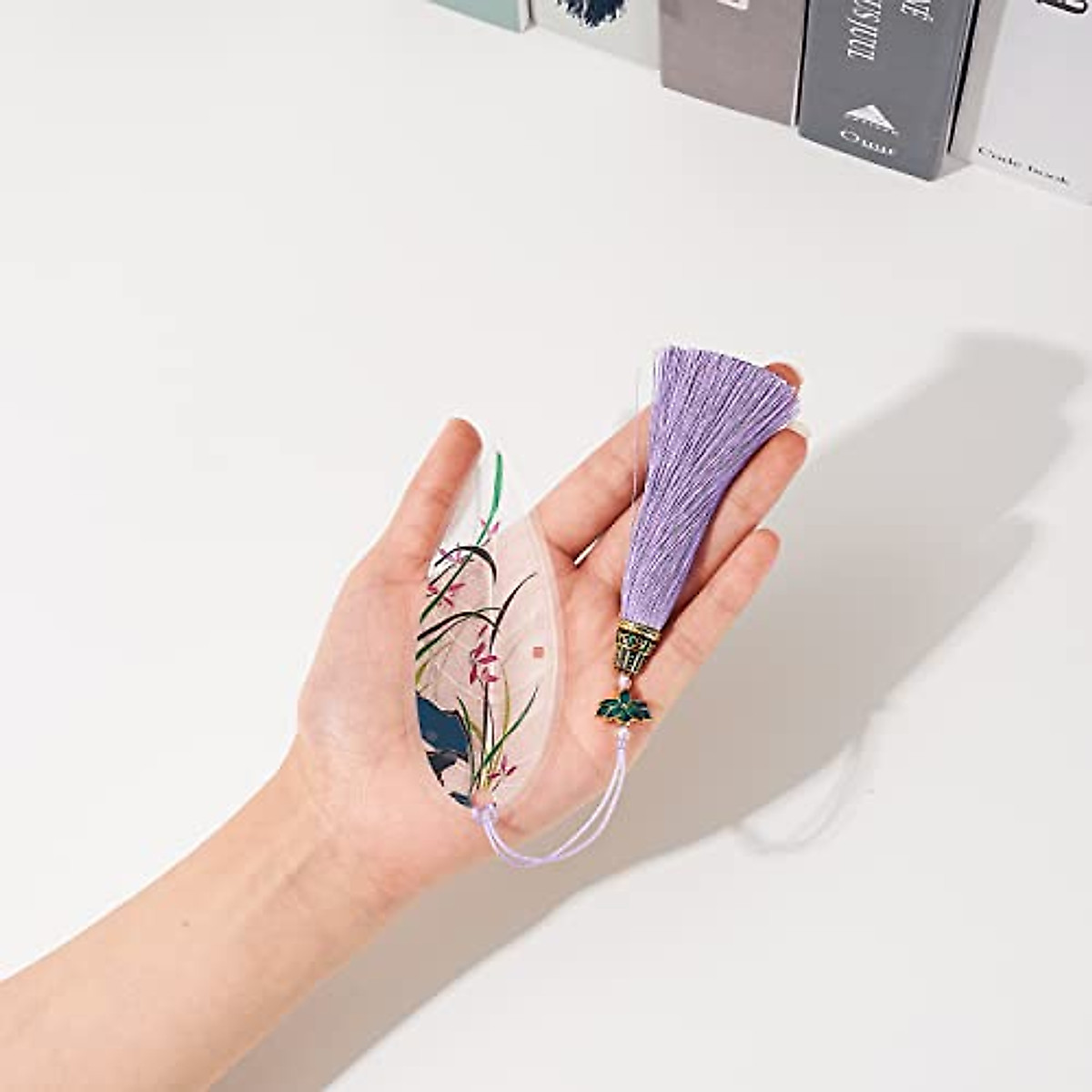 Annxing Leaf Carving Bookmarks for Women Craft Unique Gift with Tassels Ctue Lover Book Marks for Reader Men and Kids Creative Leaf Carving 2PCS, Green