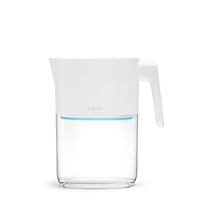 LARQ Pitcher PureVis 1.9L/ 8-Cup | Self-Cleaning UV Water Filter Pitcher for Tap and Drinking Water | Plant-Based Carbon Filter, BPA Free | Pure White