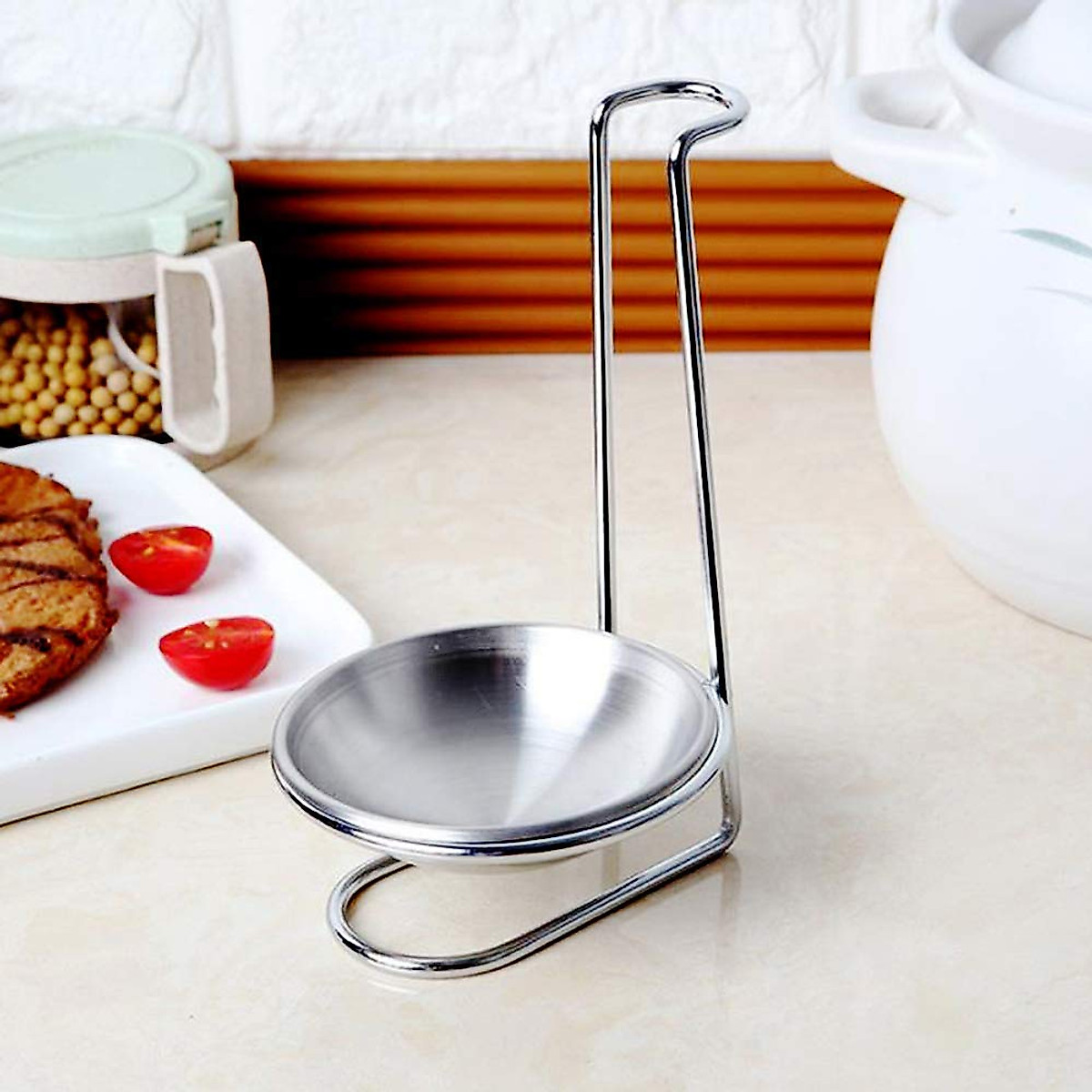 Spoon Rest Holder Stainless Steel Vertical Saving Soup Ladles Holders or Hotpot Restaurant, Buffet, Fast Food Restaurant Kitchen Decor Tool 2Pack (Spoon Rest)