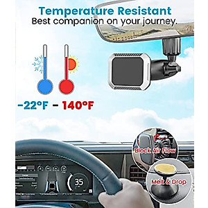 APPS2Car Magnetic Phone Car Mount Transmission Shaft Rearview Mirror Phone Holder for Car [Multi-Pivots 2023 Upgraded] Low Profile Long Arm Strong Magnets Adjustable Angles & Heights for All Phones