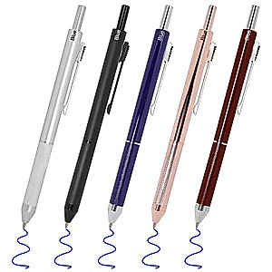YOUMI Multicolor pen 4 in 1 Multifunction Pen with Metal Cased 0.5mm Mechanical Pencil Red Ballpoint Pen Blue BallpointPen and Black Ballpoint Pen Gift for Journaling (Rose gold)