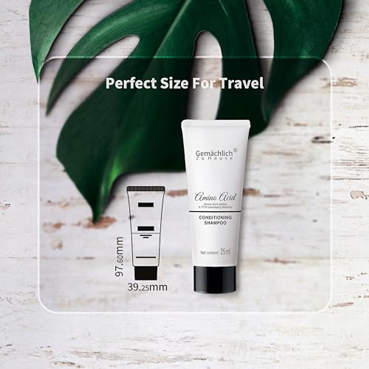 Gemächlich ZuHause Conditioners and Shampoos with Natural Ingredients, 0.85oz Travel Size 2-in-1 Conditioning Shampoo Bulk Sets for Hotel Airbnb, 100 pieces