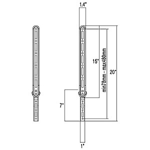 VIVO Universal Sound Bar Steel Bracket Speaker Mount Above or Below Wall Mounted TV, Fits Behind 23 to 65 inches Screens, 33 lbs. Capacity, Mount-SPSB2