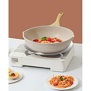 11inch Heat Diffuser Plate, Grourarty Stainless Steel Cooking Induction Adapter Simmer Plate for Electric Gas Glass Cooktop Hob Ring, Induction Cooktop Converter Plate with Handle